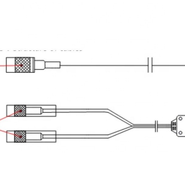 USN9810 Cables 04042313 Single Cable,2 Channel Clock Conversion Cable